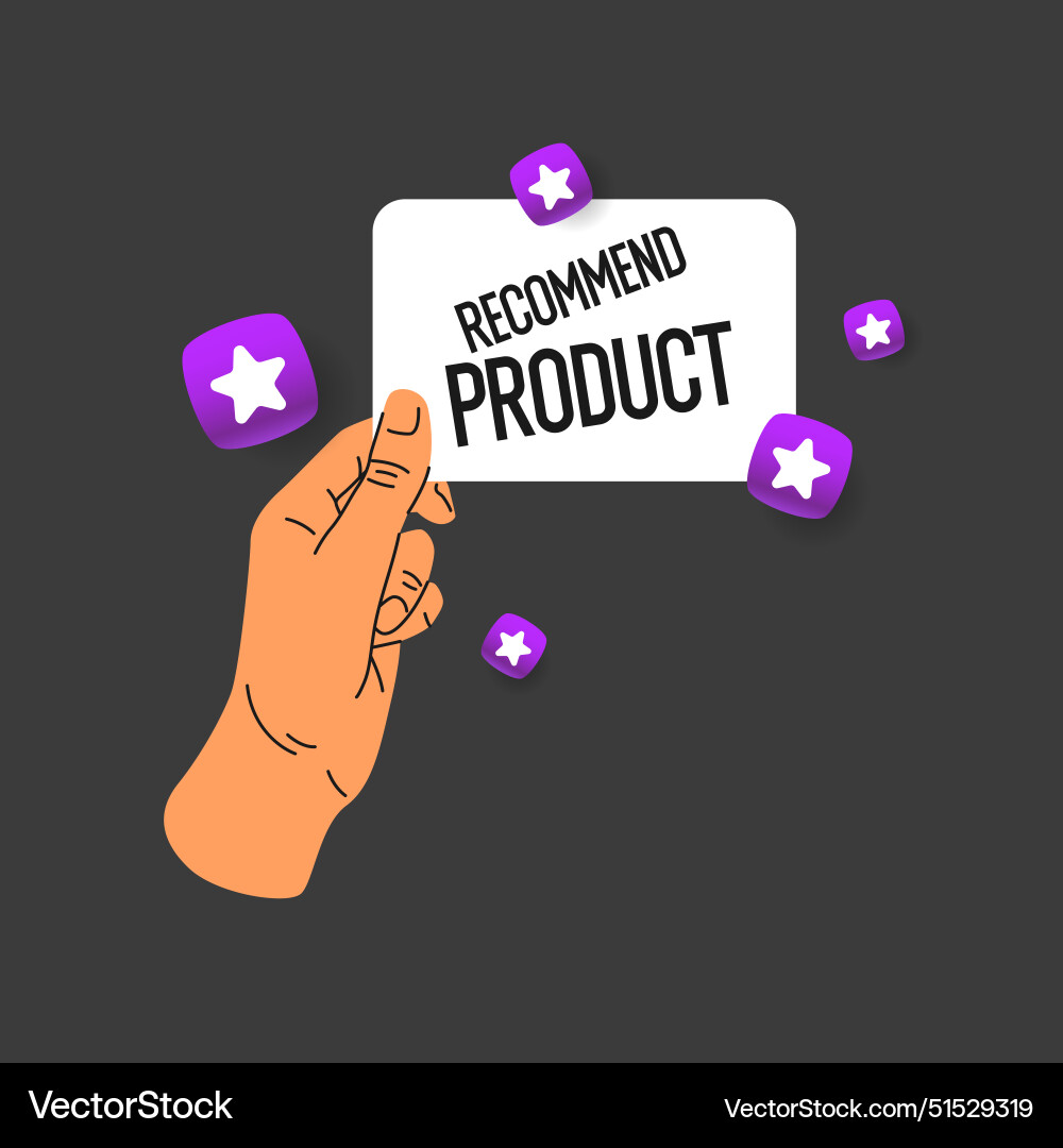 A poster with the inscription recommend Royalty Free Vector