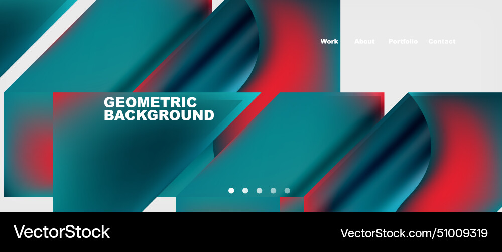 A white border frames an electric blue and red Vector Image