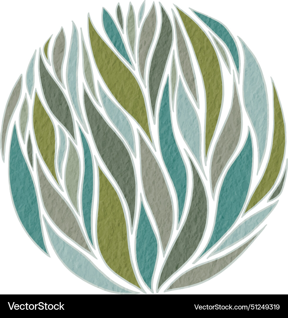 Abstract grass leaves in circle shape banner Vector Image