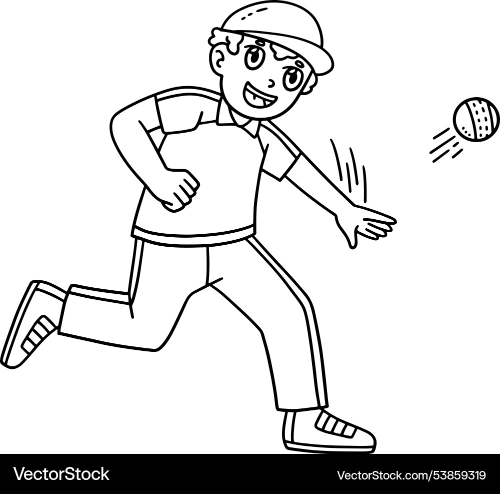 Cricket Fielder Throwing Ball Royalty Free Vector Image