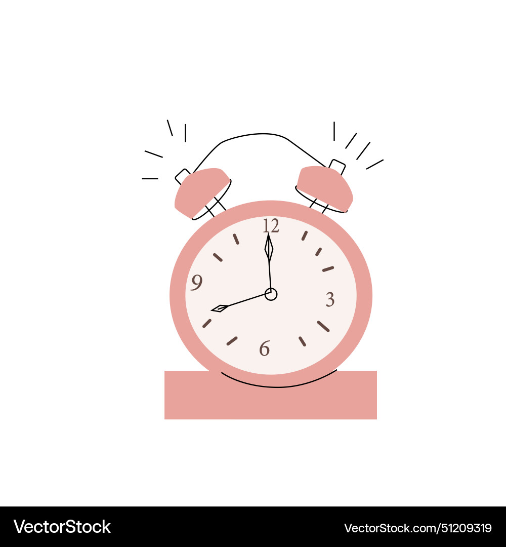 Doodle alarm clock ring cartoon Royalty Free Vector Image