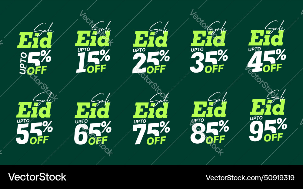 Eid sale tags - discount stickers labels Vector Image