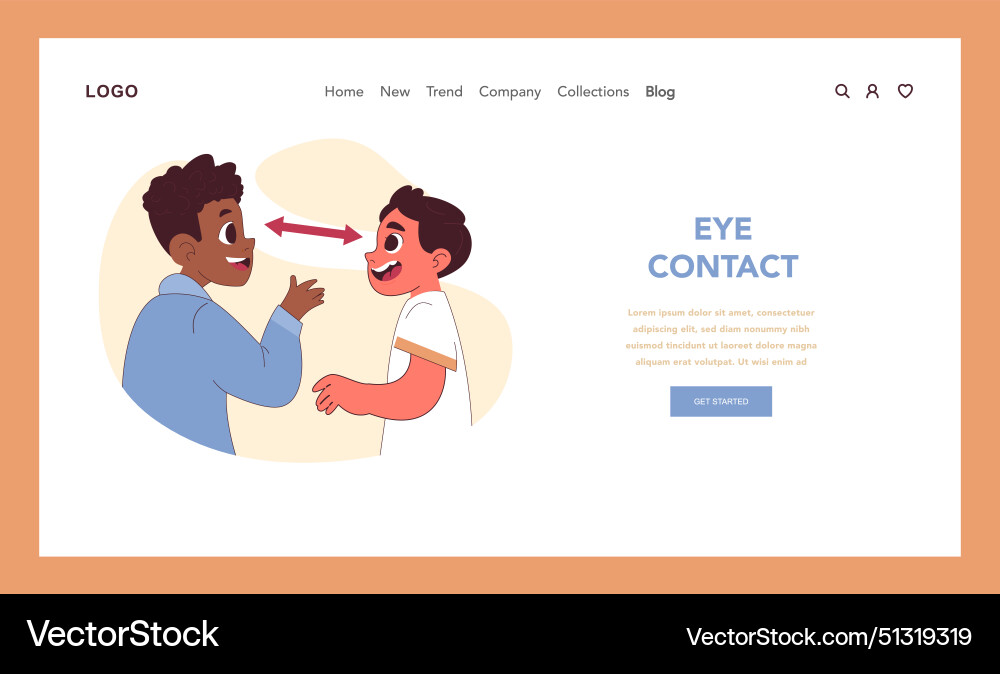 Eye contact concept two cheerful boys connect Vector Image