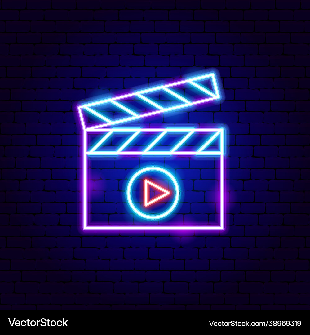 Multimedia neon sign Royalty Free Vector Image