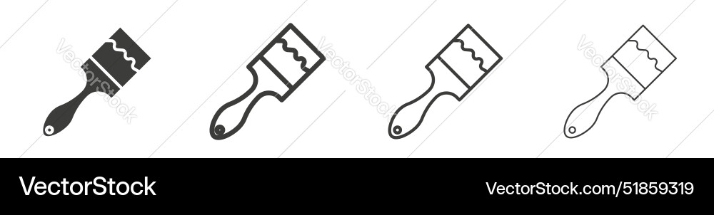 Paint brush icon set painter paintbrush tool sign Vector Image