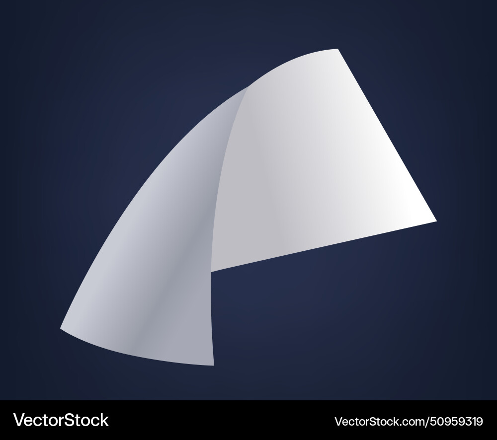 Realistic 3d paper sheet falling down thin Vector Image