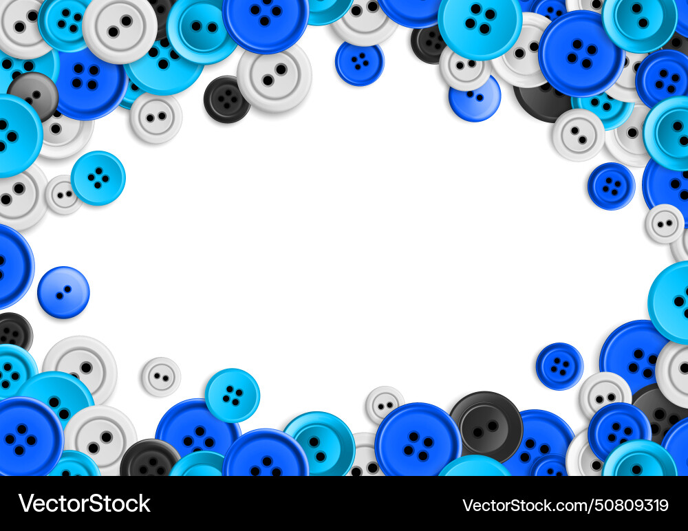 Realistic sewing button frame Royalty Free Vector Image