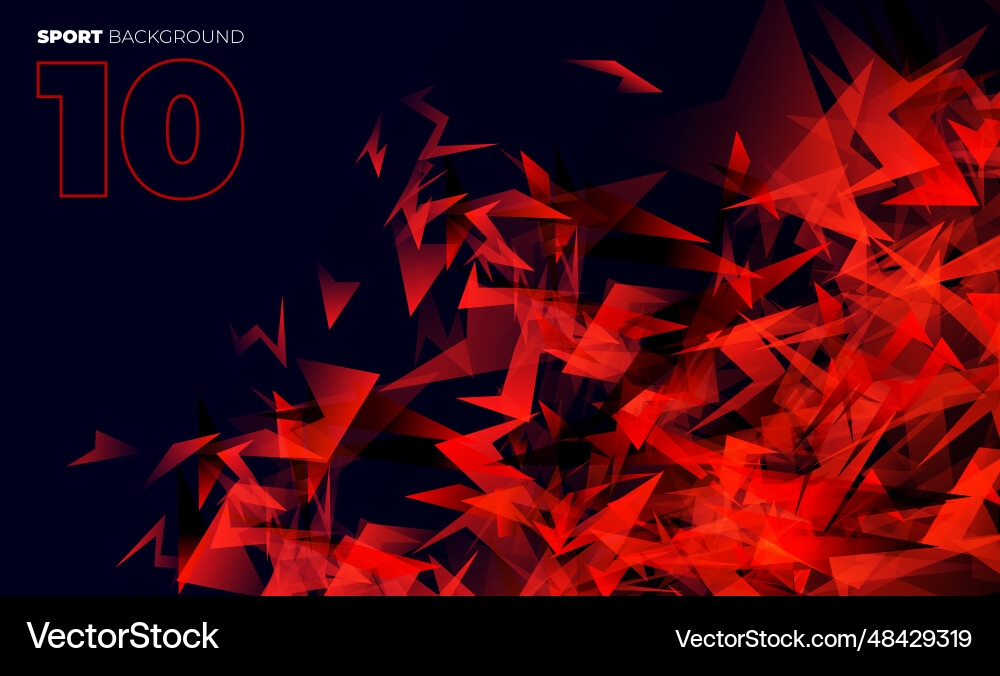 Red and black sport background with sharp Vector Image