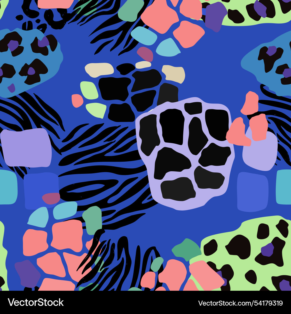 Textile art featuring colorful leopard print Vector Image