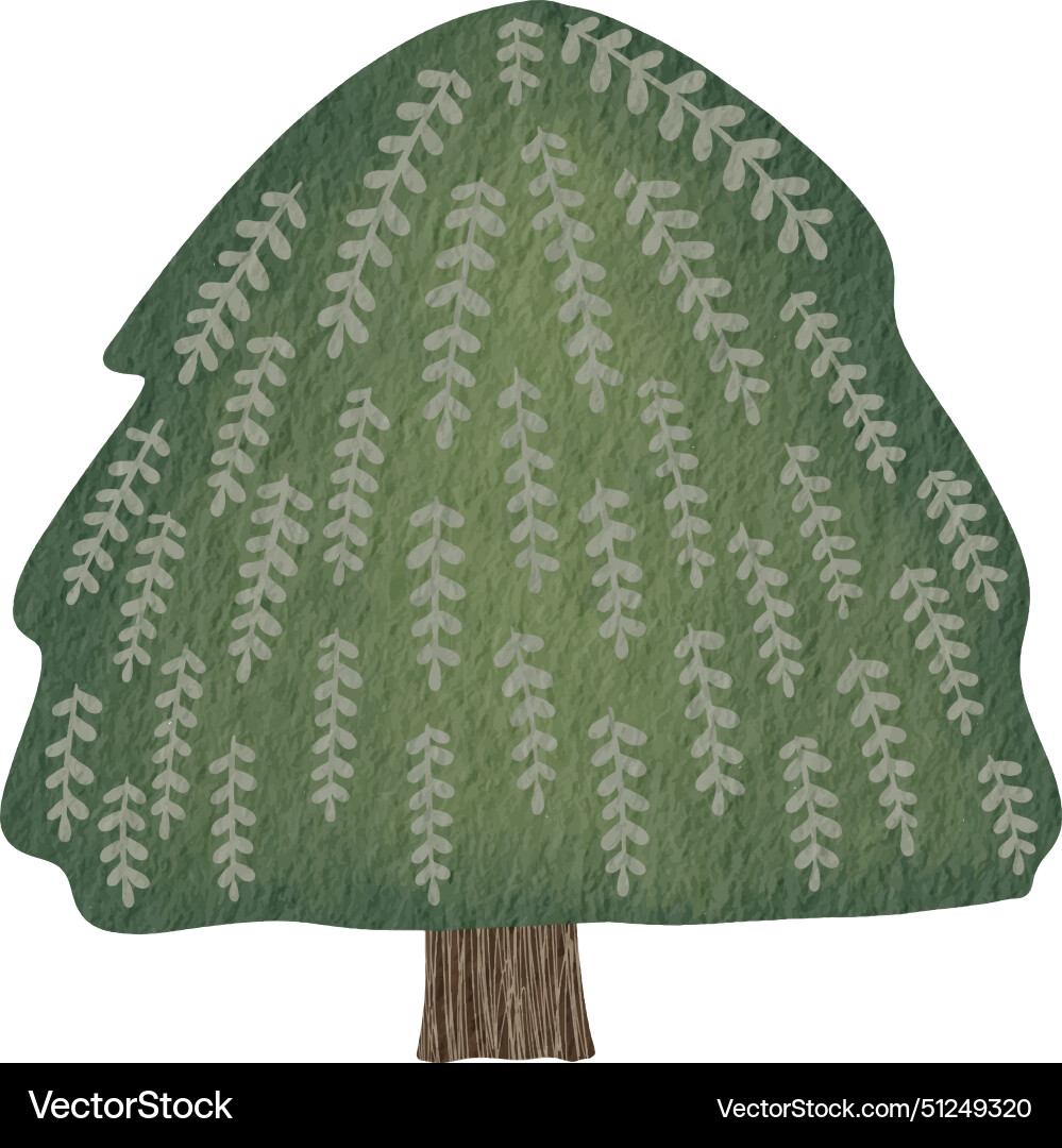 Abstract green tree hand draw for nature Vector Image