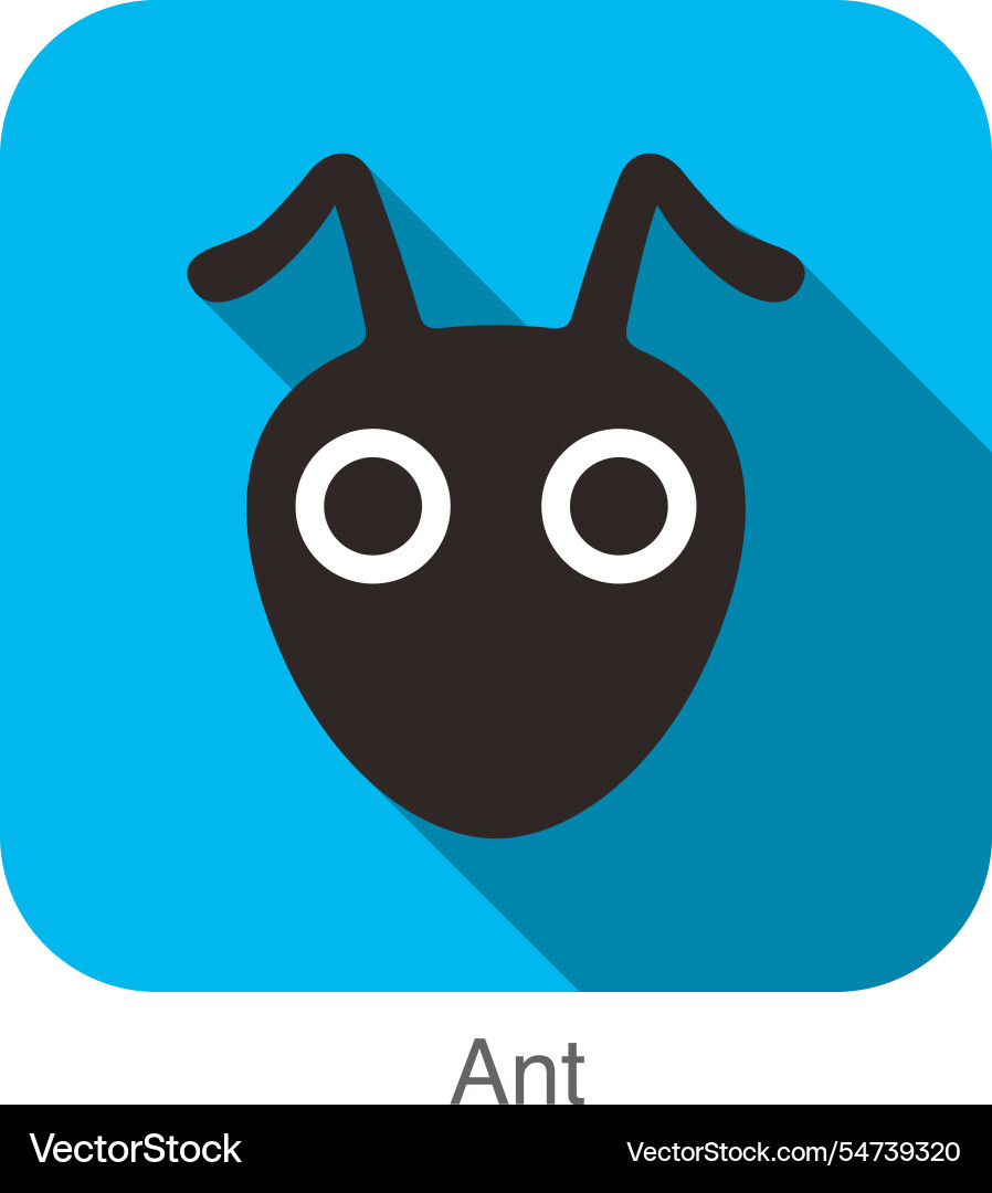 Ant face flat design Royalty Free Vector Image