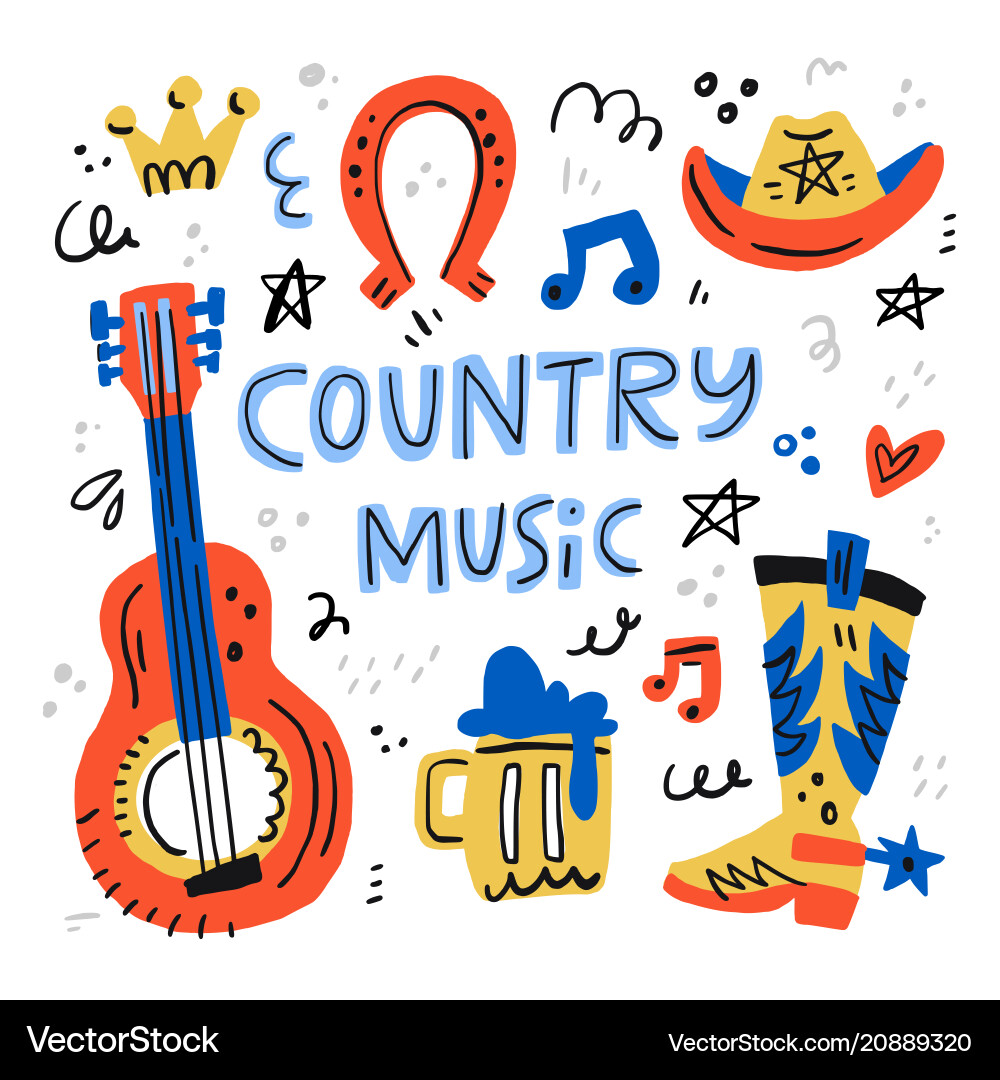 Country music Royalty Free Vector Image - VectorStock