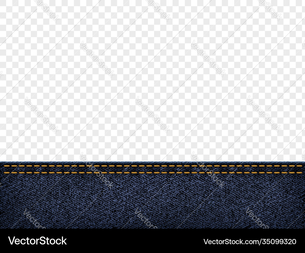 Denim fabric template isolated on transparent Vector Image