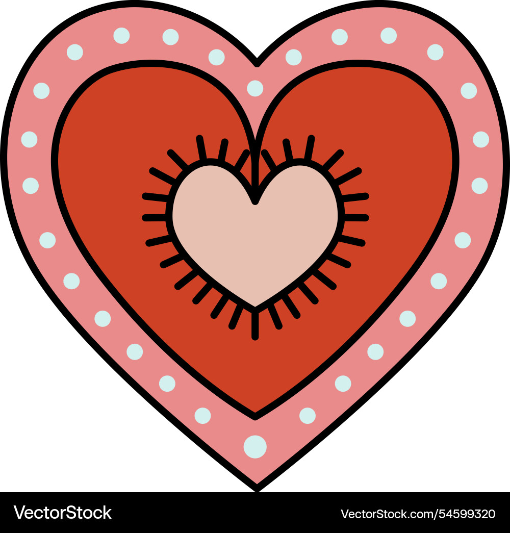 Heart with polka dot frame Royalty Free Vector Image