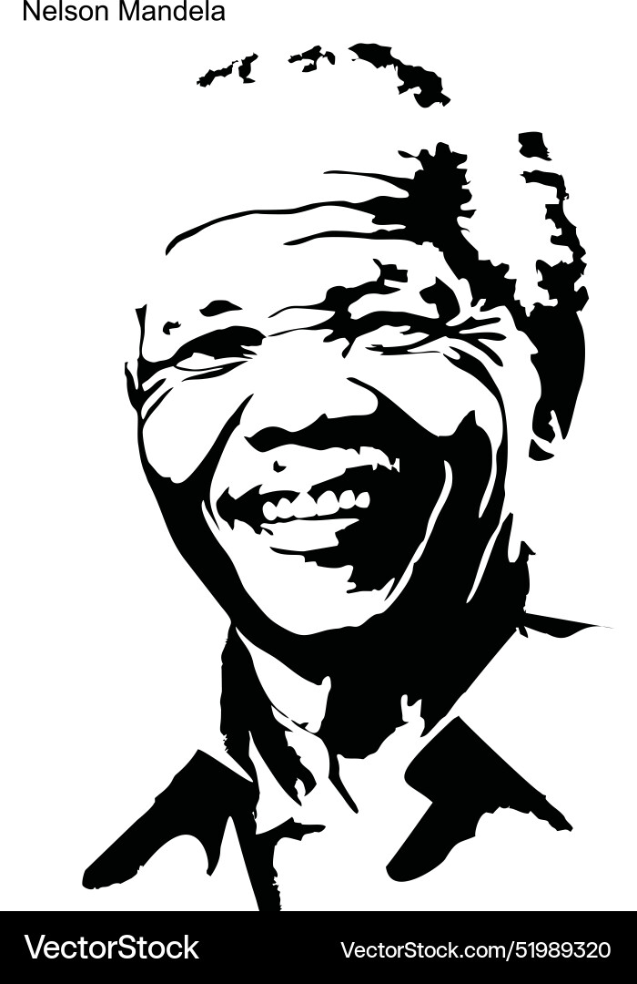 Nelson Mandela Portrait Royalty Free Vector Image