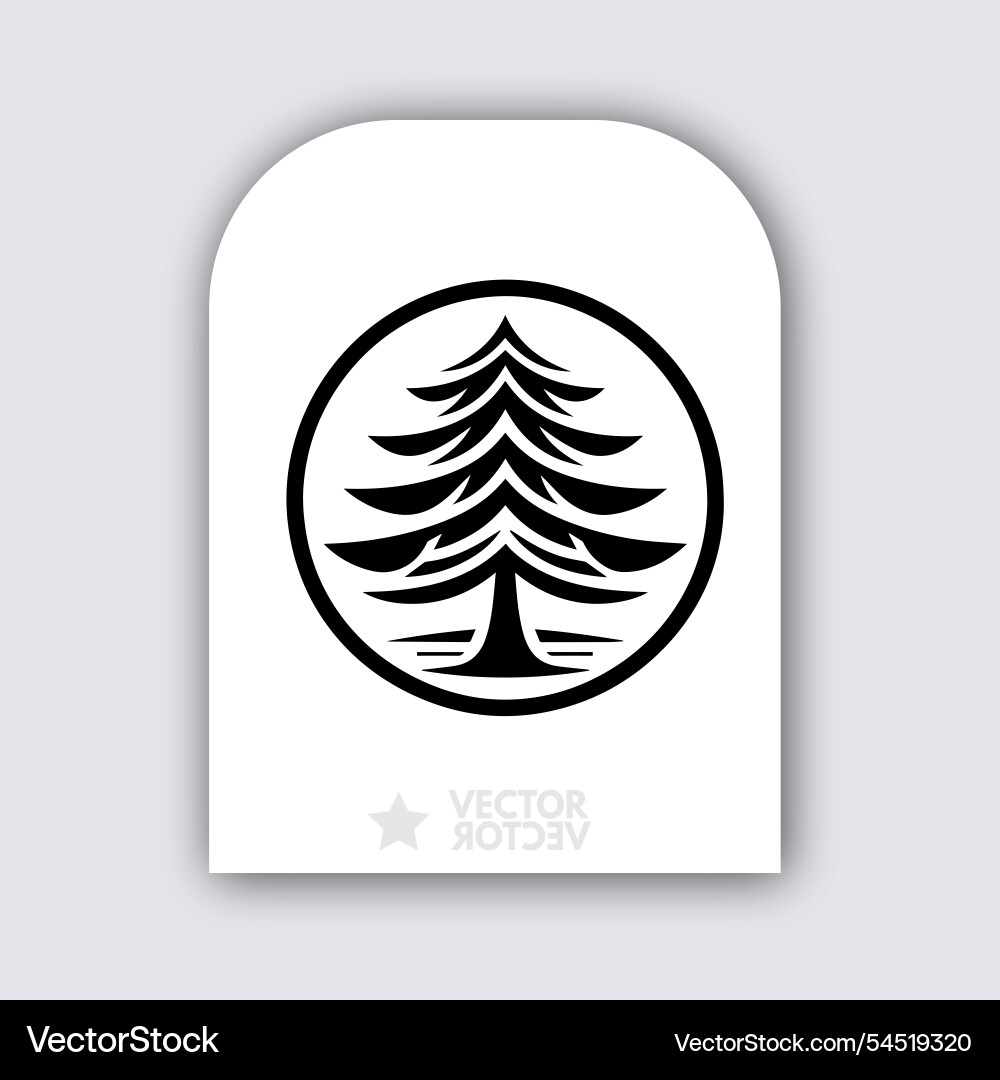 Pine tree icon celebration logo Royalty Free Vector Image