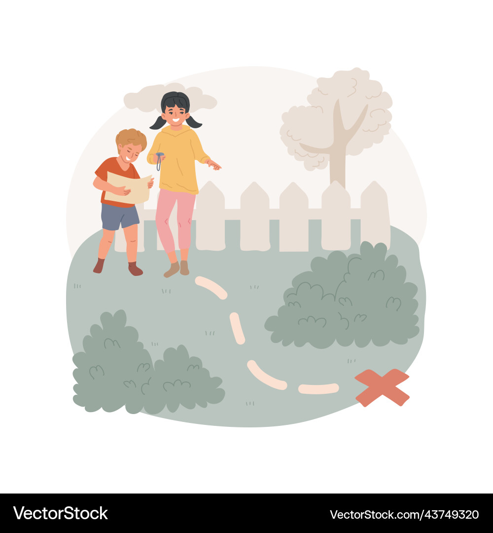 Treasure hunt isolated cartoon Royalty Free Vector Image