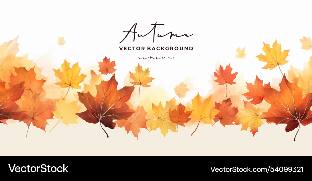 Abstract art autumn background with watercolor Vector Image