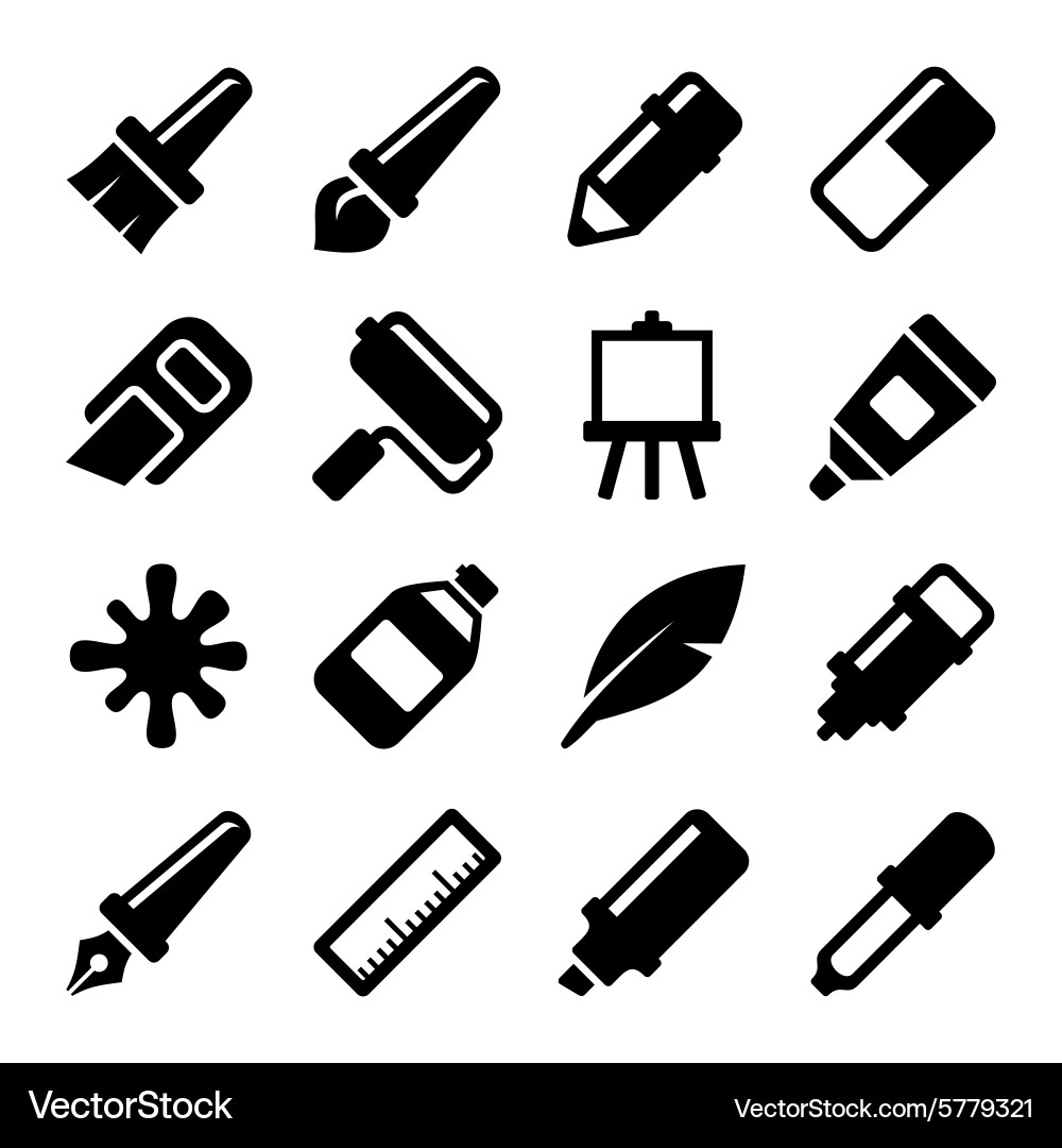 Art icons set Royalty Free Vector Image - VectorStock