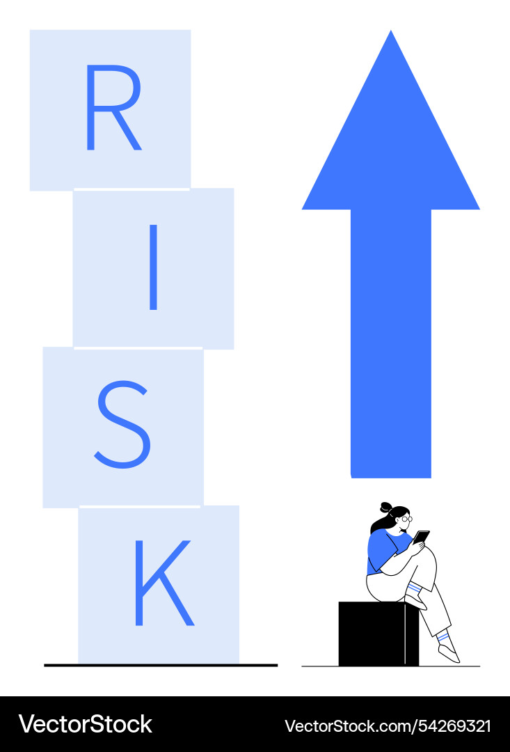 Geschäftsfrau analysiert das wachsende Risiko nach oben