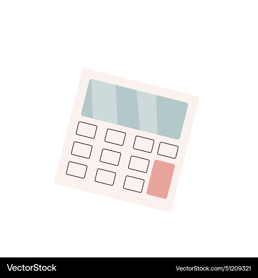 Calculator math device in pastel colors Royalty Free Vector