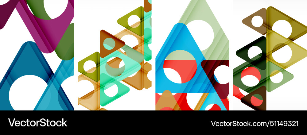 Creative triangle art with holes in aqua tints Vector Image