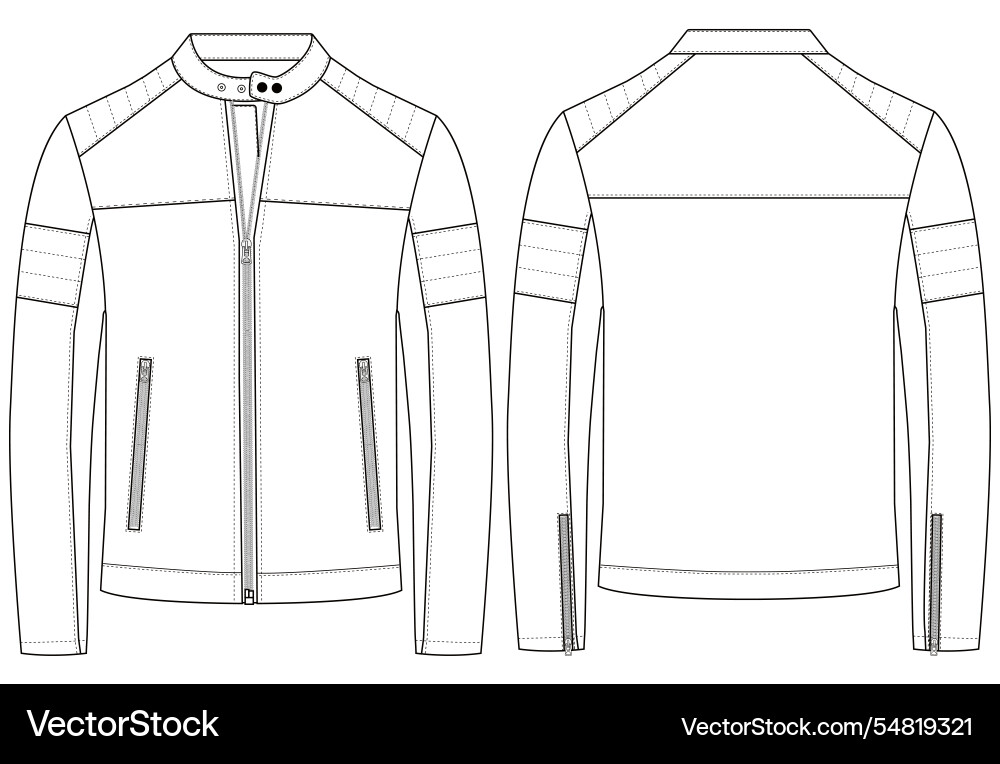 Leather jacket technical sport Royalty Free Vector Image