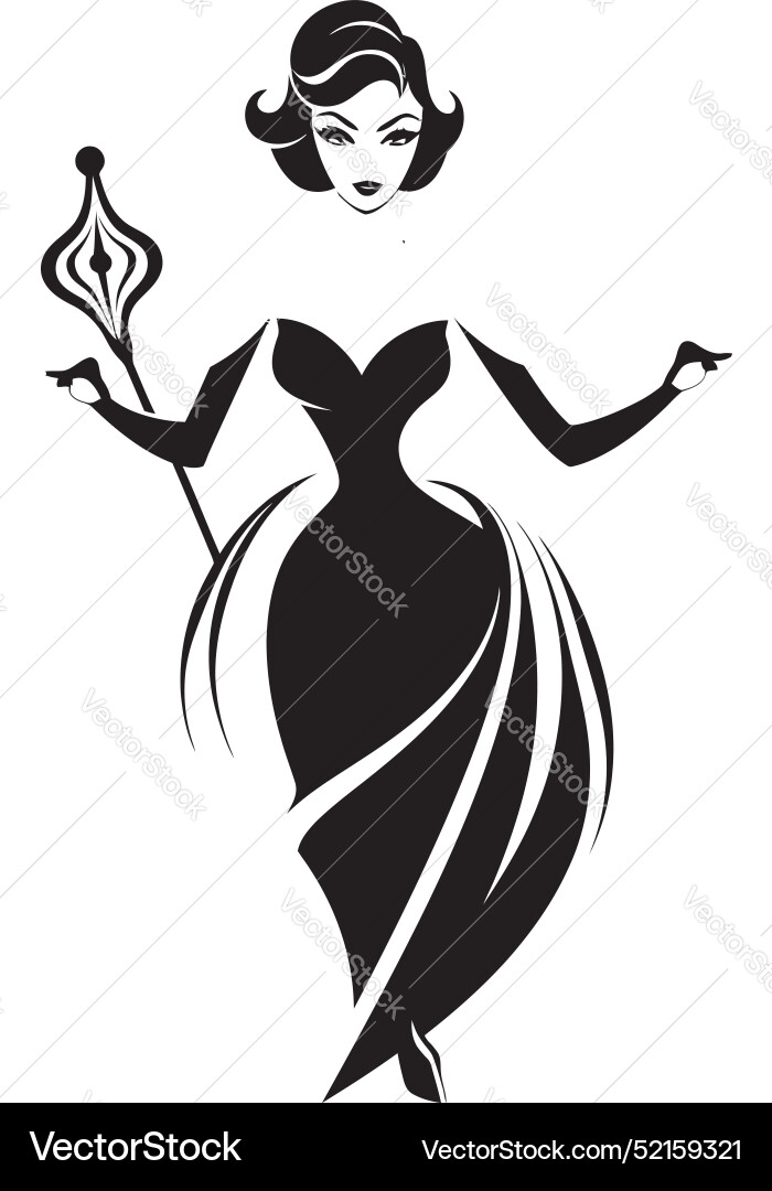 Office diva icon of a working woman empowered Vector Image