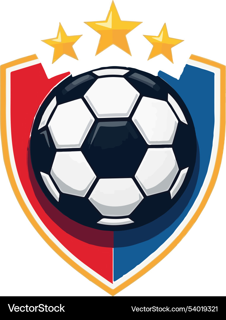 Soccer ball logo design on white background Vector Image