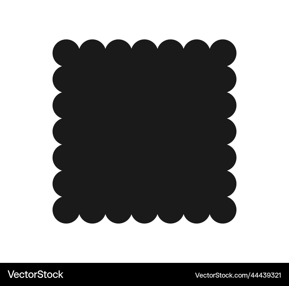 Square scalloped frame edge rectangle Royalty Free Vector