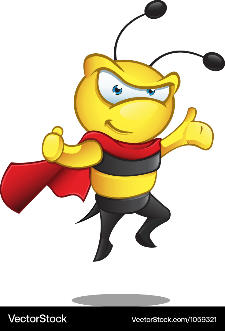 Super bee presenting Royalty Free Vector Image