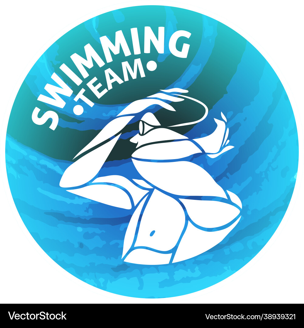 Swimming round logo swimmer torso emblem creative Vector Image
