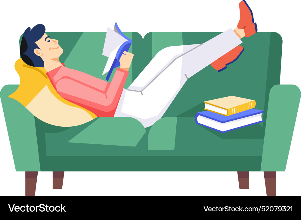 Weba flat character depicting leisure Royalty Free Vector