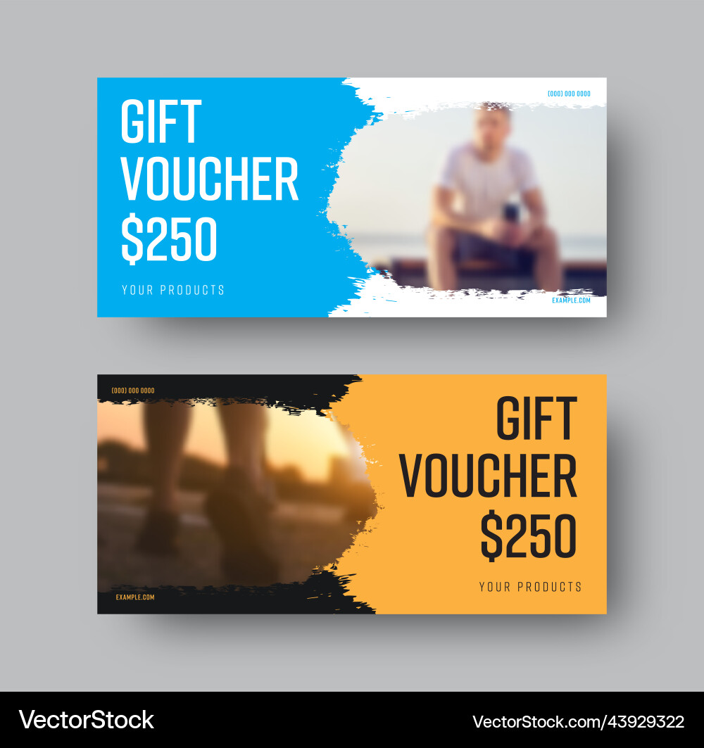 250 gift voucher template with round element Vector Image