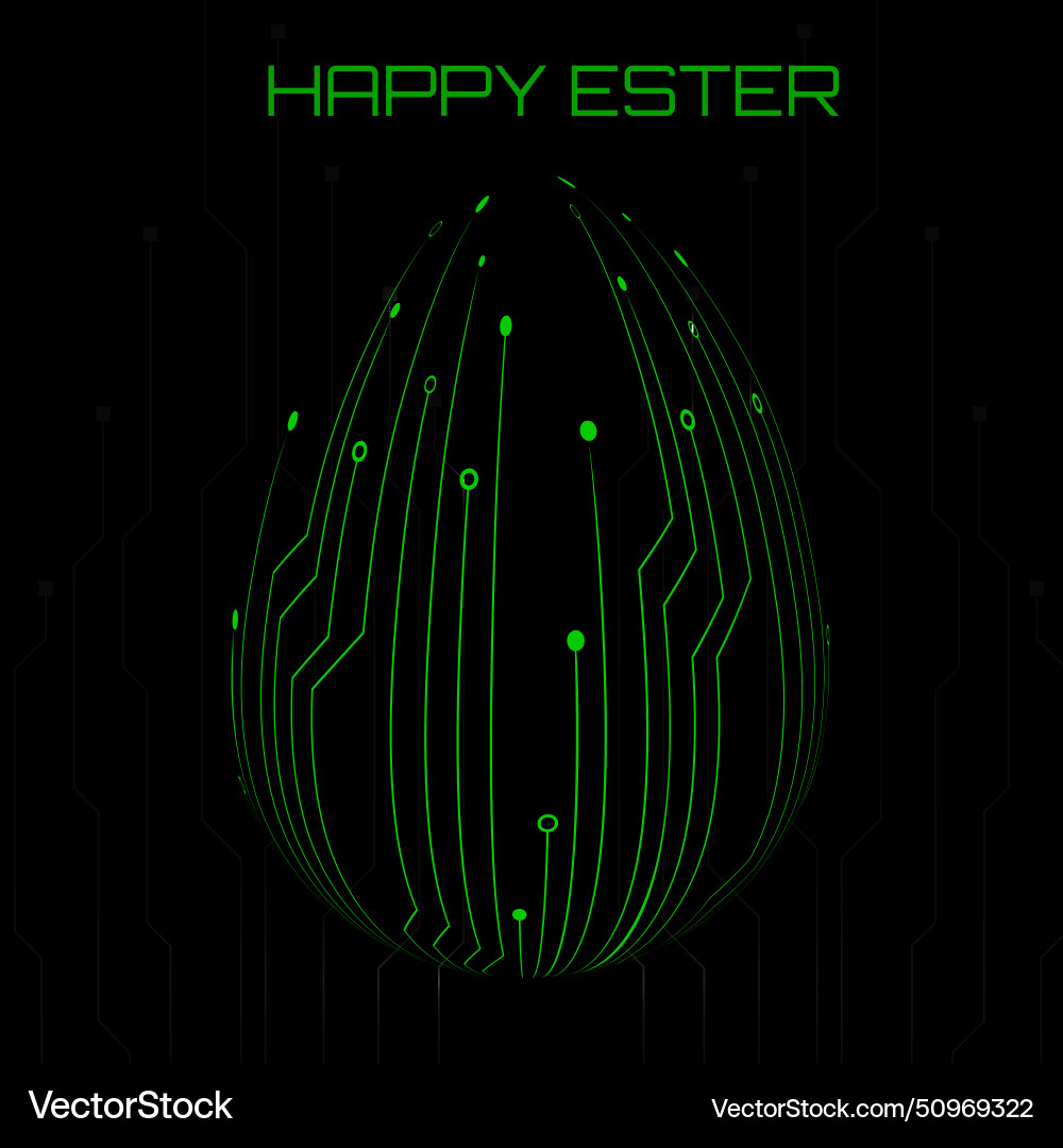 Abstract technology easter eggs with circuit board