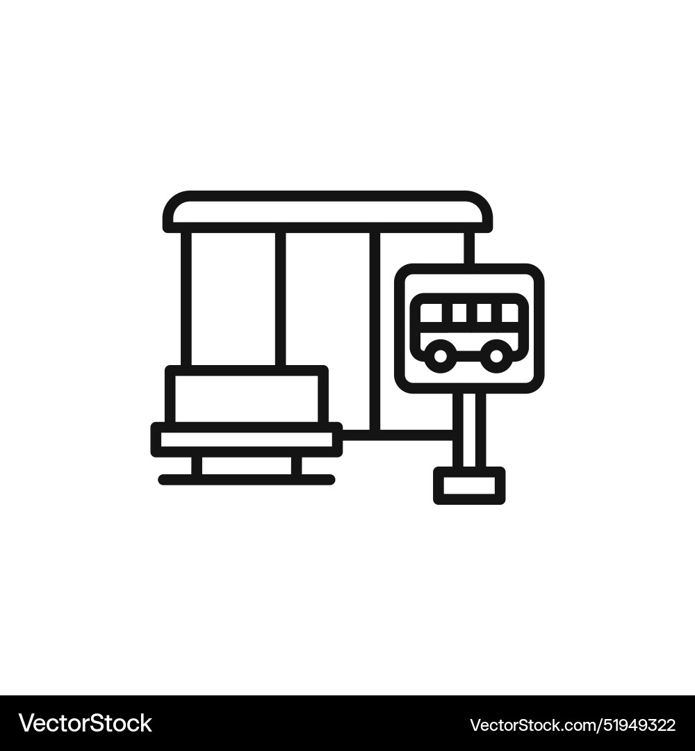 Bus stop stand logo sign outline Royalty Free Vector Image