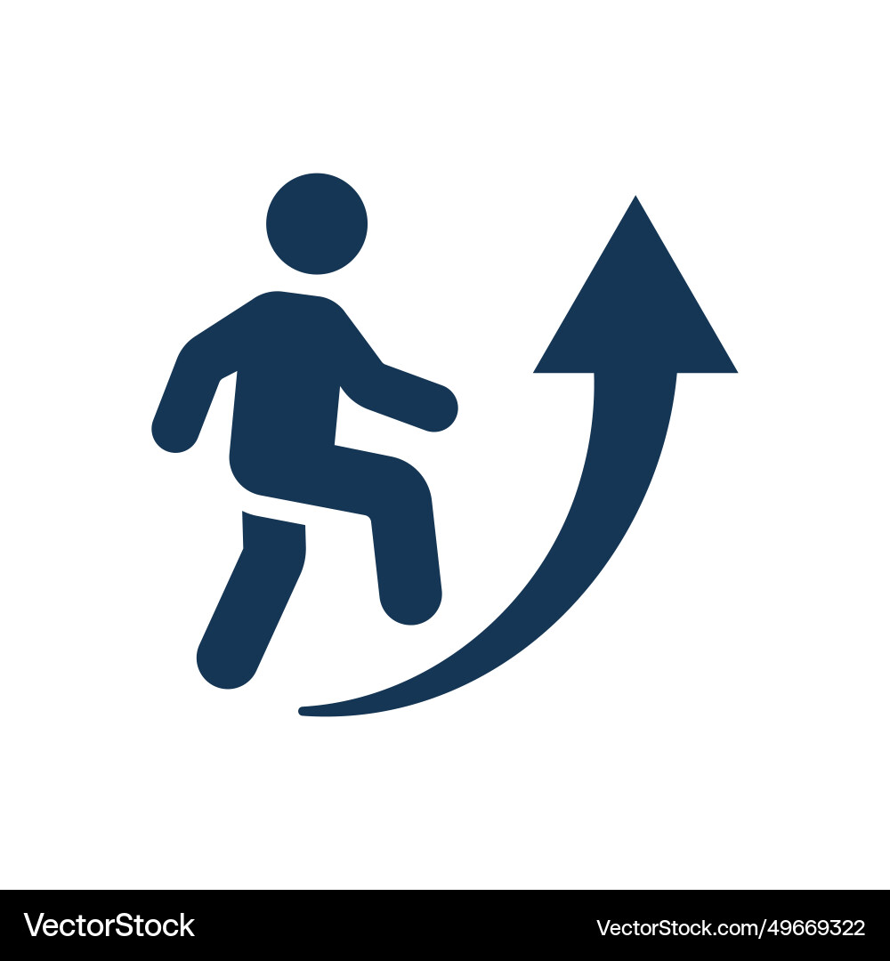 Career rise icon isolated Royalty Free Vector Image