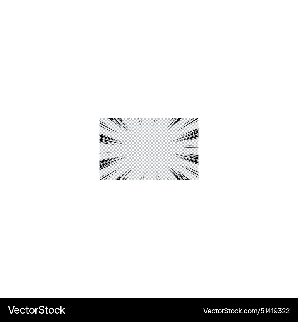 Comic manga transparent background with radial Vector Image