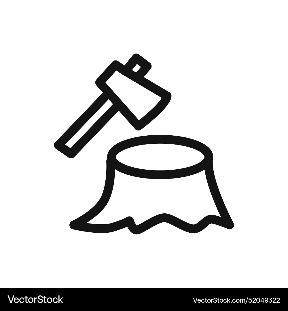 Deforestation icon linear graphics sign Royalty Free Vector