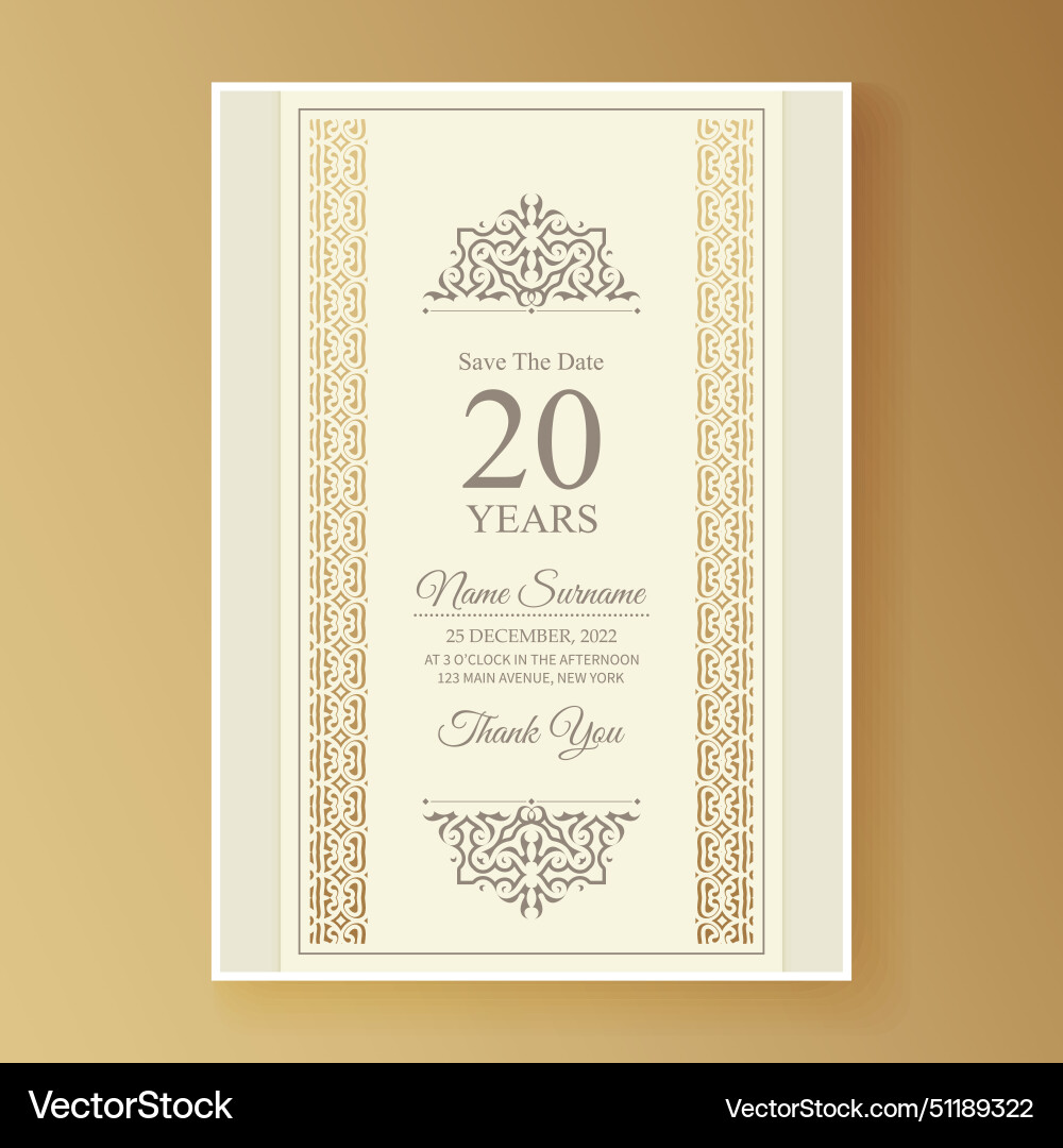 Elegant birthday invitation template Royalty Free Vector