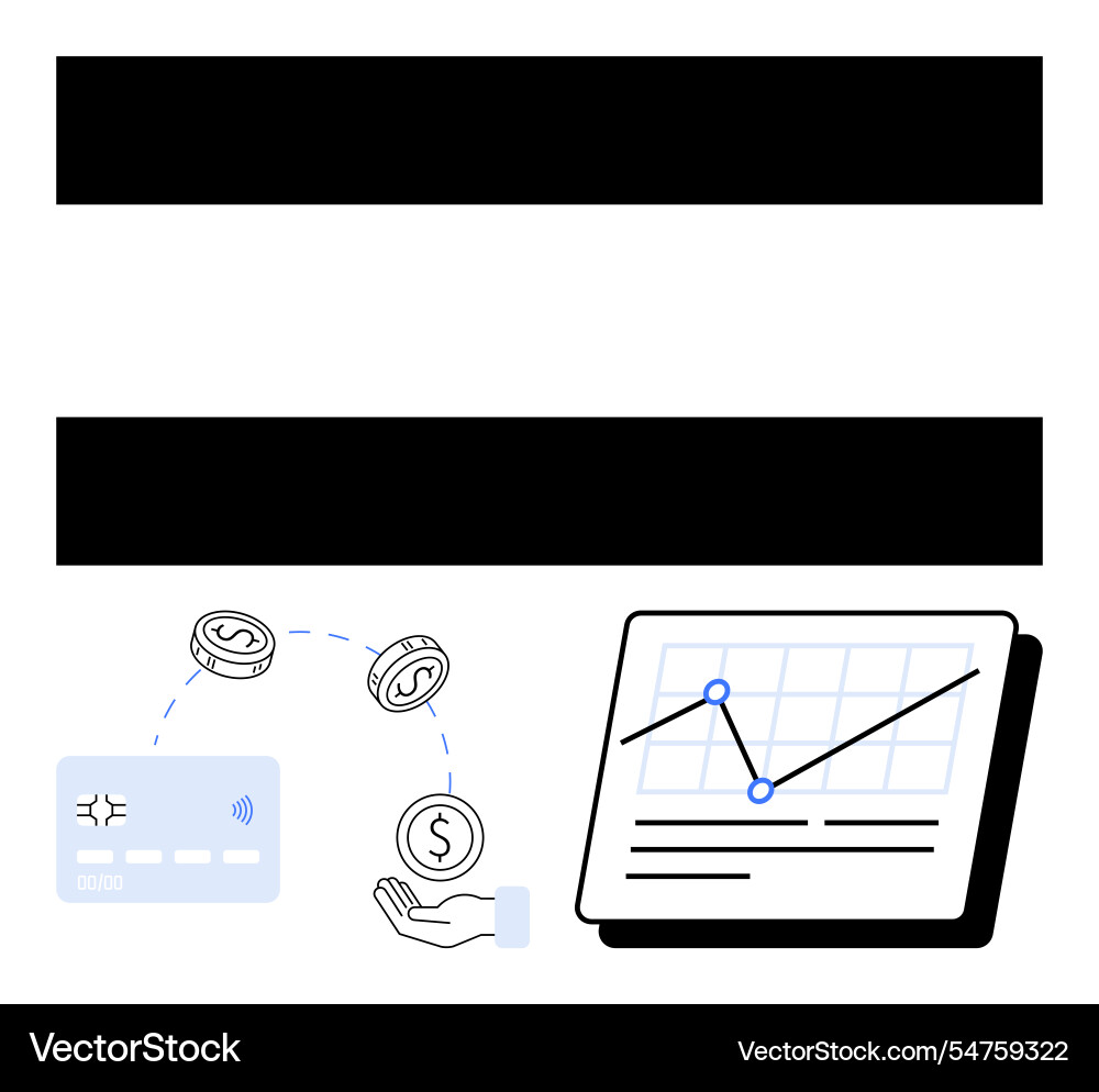Financial transaction and data analysis Royalty Free Vector