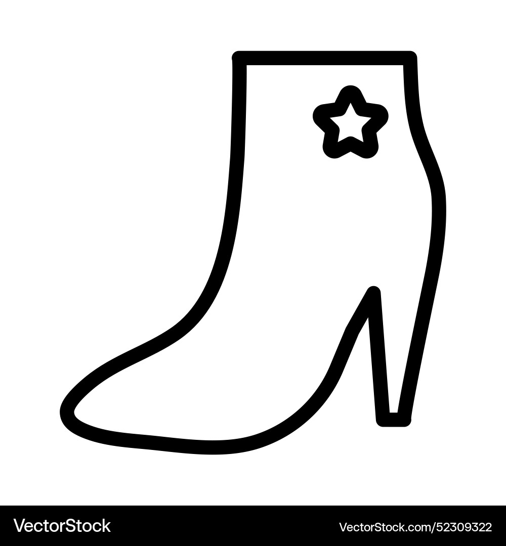 Leather shoes heel icon linear logo mark in black Vector Image