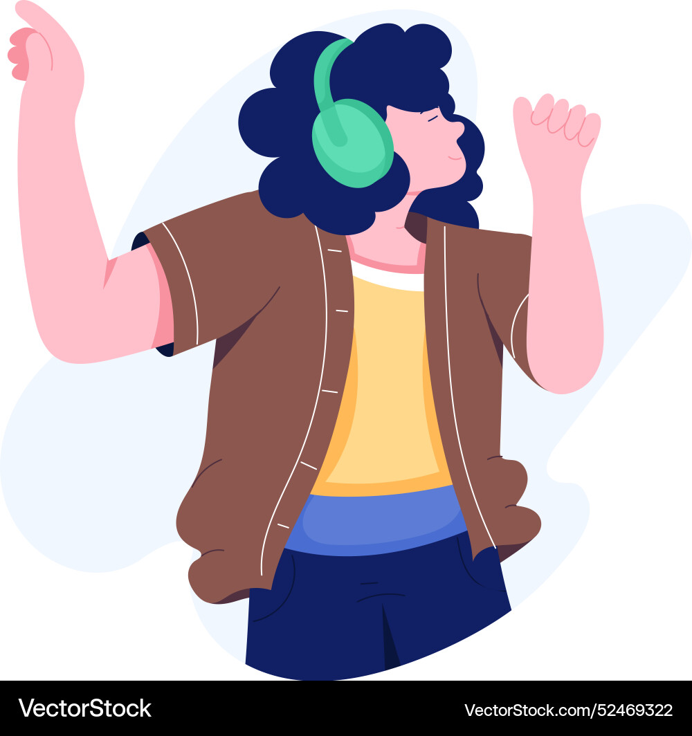 Listening music Royalty Free Vector Image - VectorStock