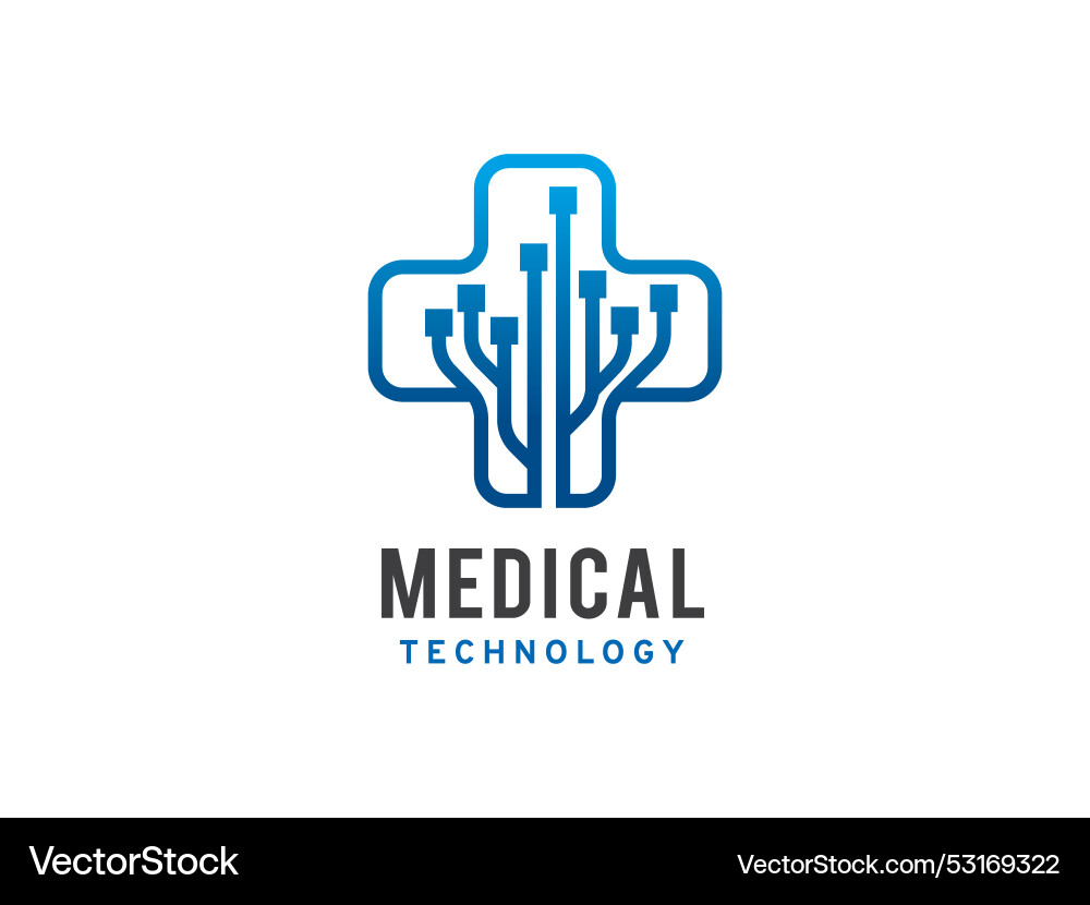 Medical technology logo symbol or icon template Vector Image