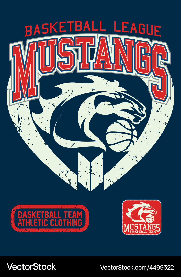 Mustang Basketball Logo