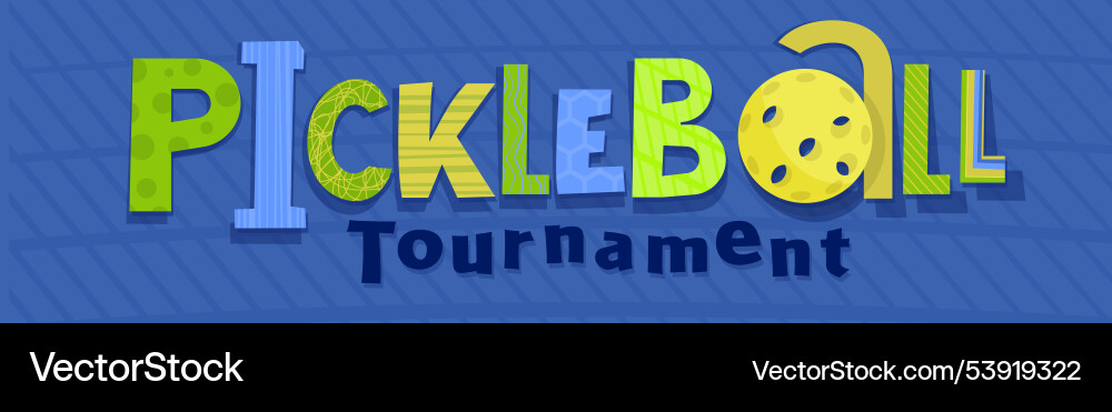 Pickleball landscape print with creative lettering