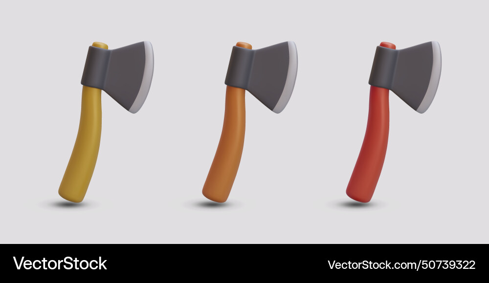 Set of 3d axes with handles different colors Vector Image