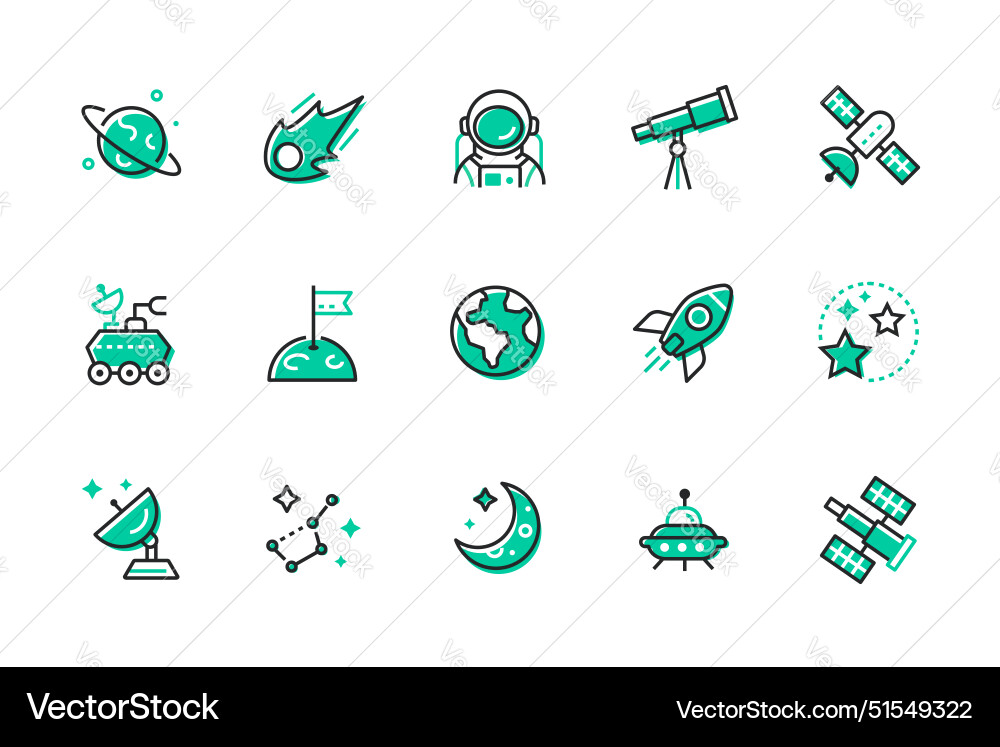 Space flight and extraterrestrial exploration Vector Image