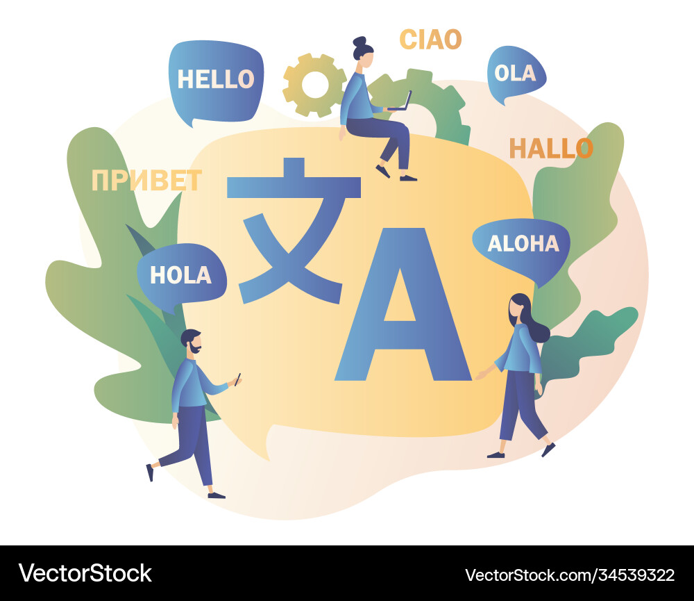 Translation concept online translator modern Vector Image