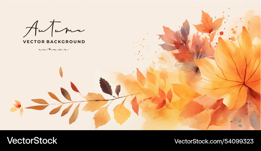 Abstract art autumn background with watercolor Vector Image
